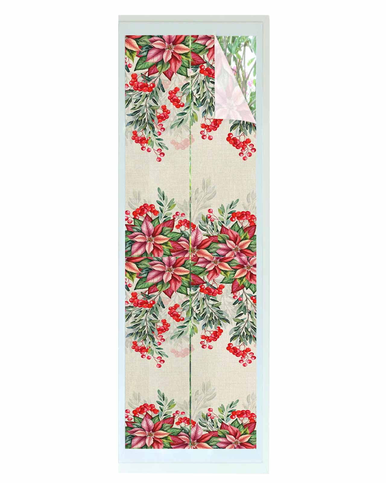 Red Christmas Window Privacy Film Stained Glass Window Film Decorative ...