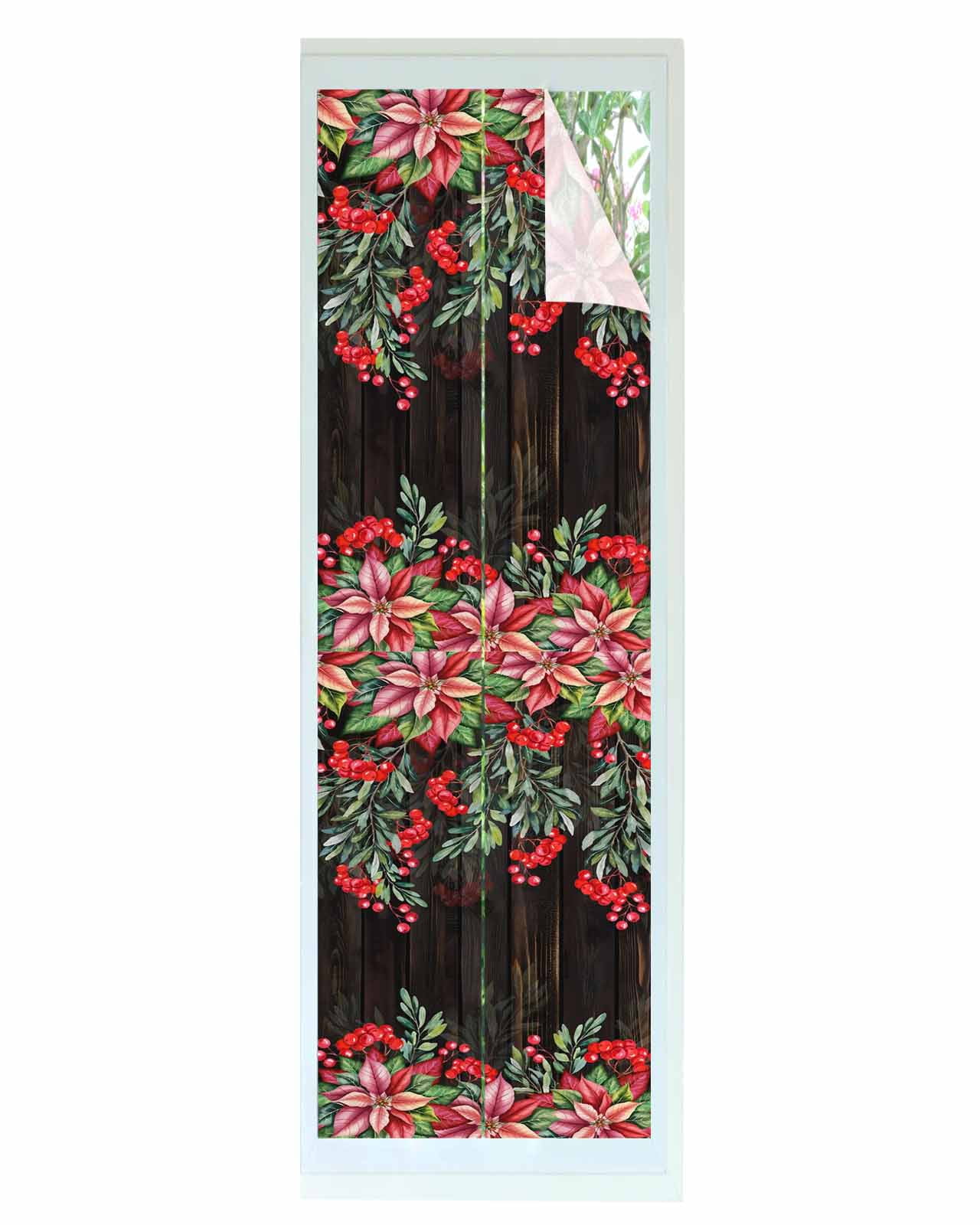 Red Christmas Window Privacy Film Stained Glass Window Film Decorative ...