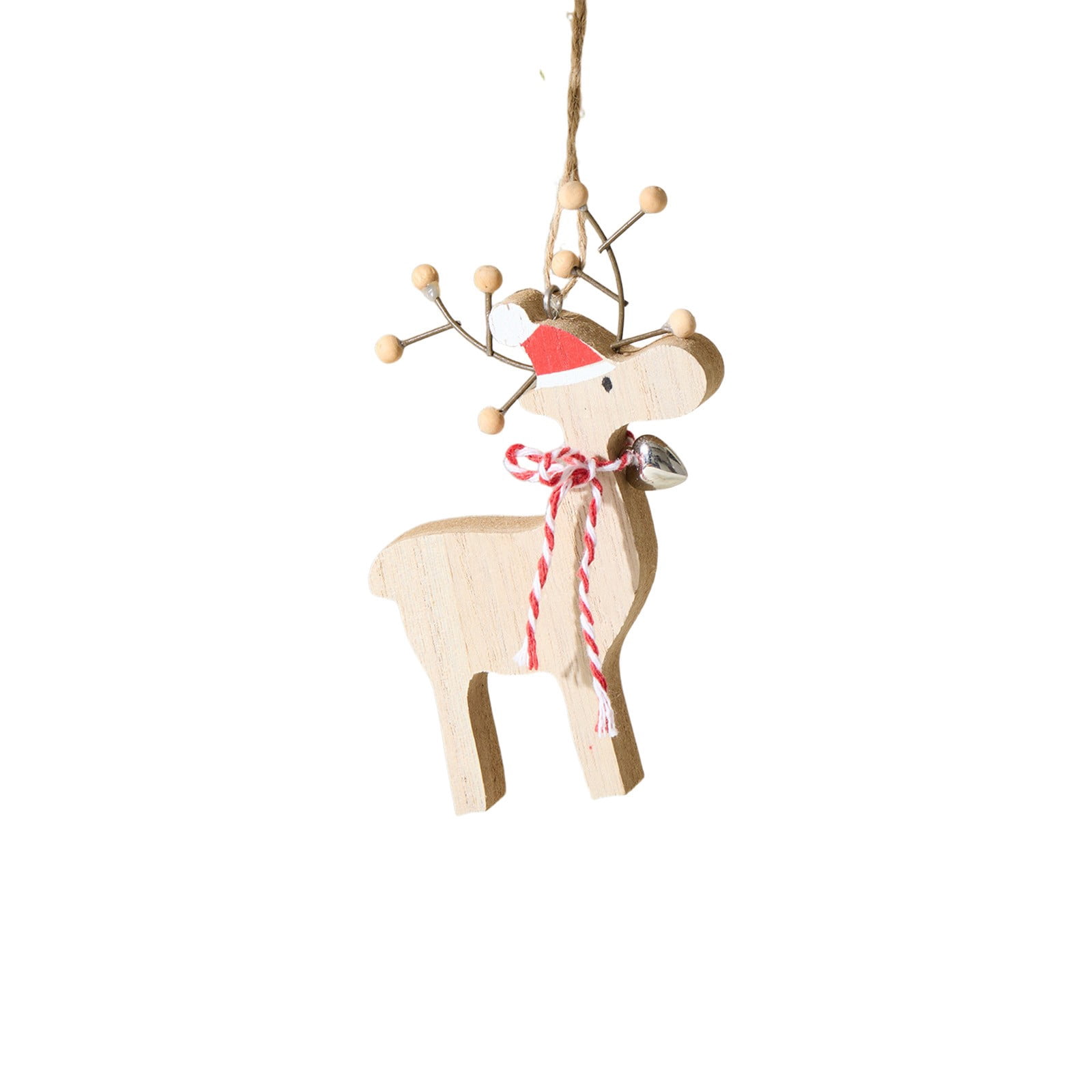 Red Christmas Wooden Reindeer Hanging Ornament Red Color Festive Home ...