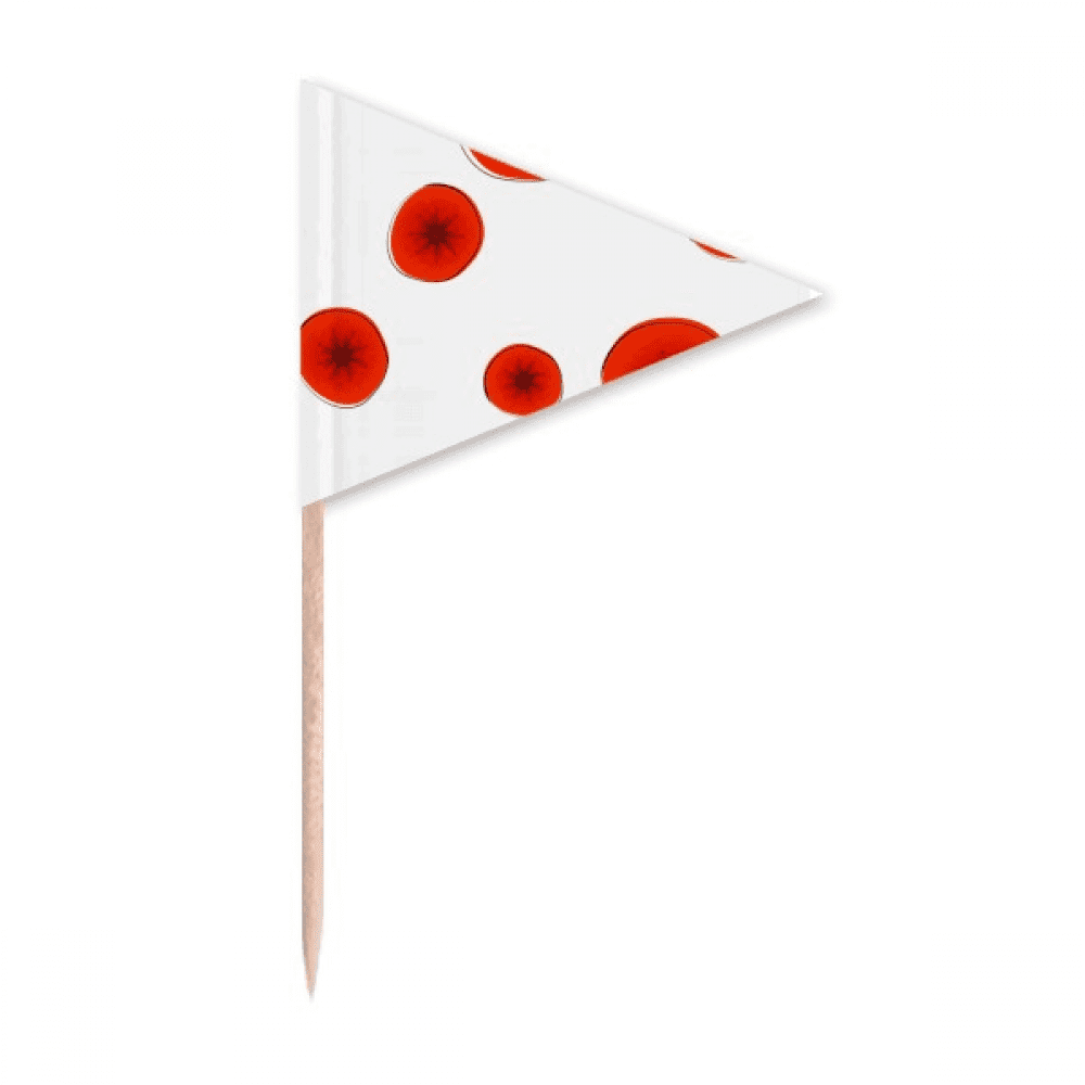 Red Circle Flowers Art Painting Toothpick Triangle Cupcake Toppers Flag ...