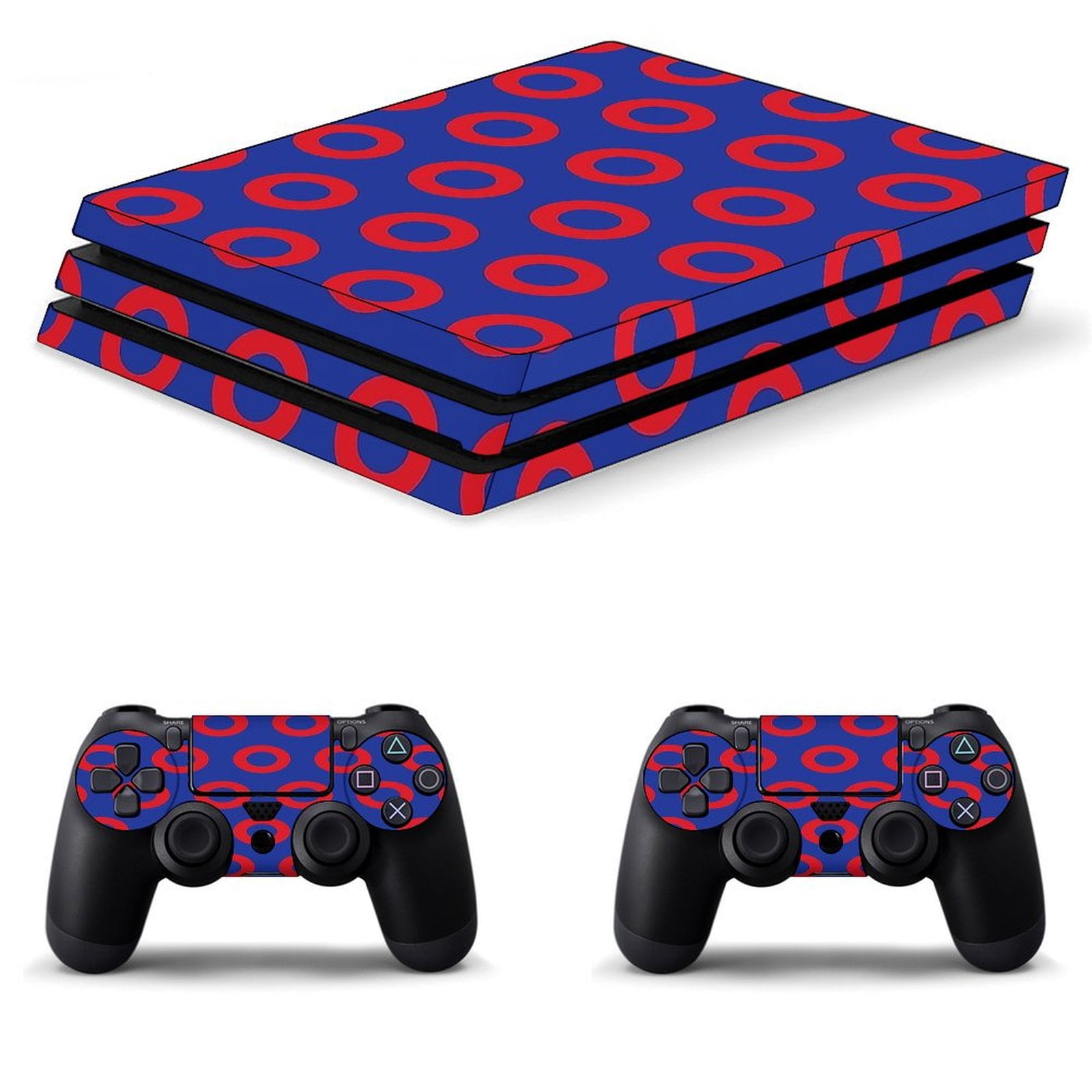 Red Circles On Blue PS4/PS4 Pro/PS4 Slim Skin Sticker For Console And ...
