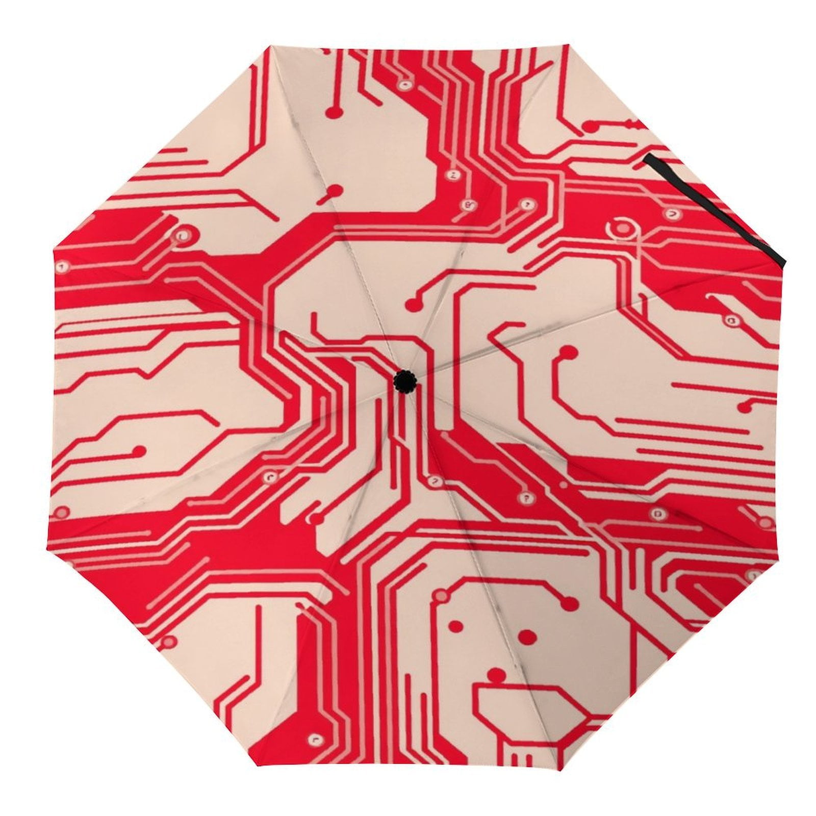 Red Circuit Board Design Sunscreen Parasol Outdoor Convinient Folding ...