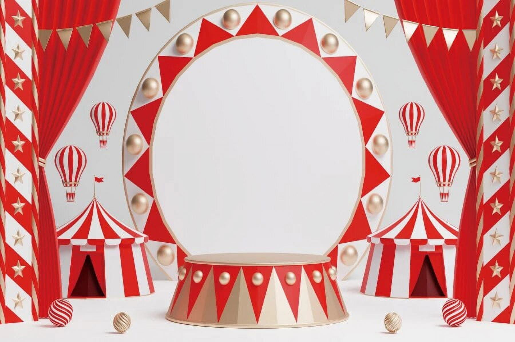 Red Circus Backdrop Children's Circus Cartoon Ferris Wheel Baby Shower ...