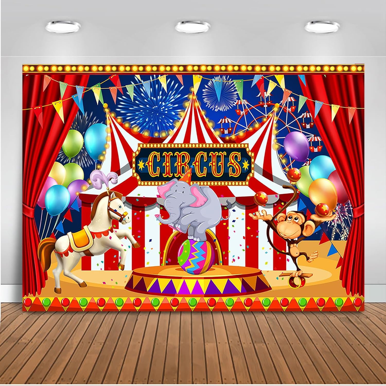 Red Circus Carnival Backdrop Circus Tent Theme Party Decorations ...
