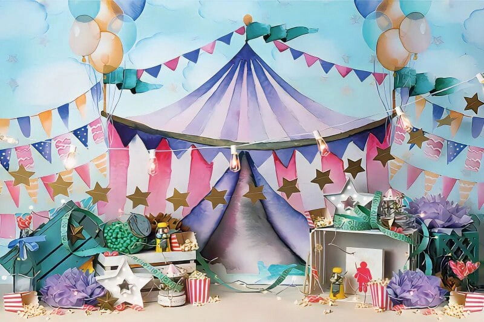 Red Circus Tent Birthday Photography Backdrop Carnival Night Theme ...
