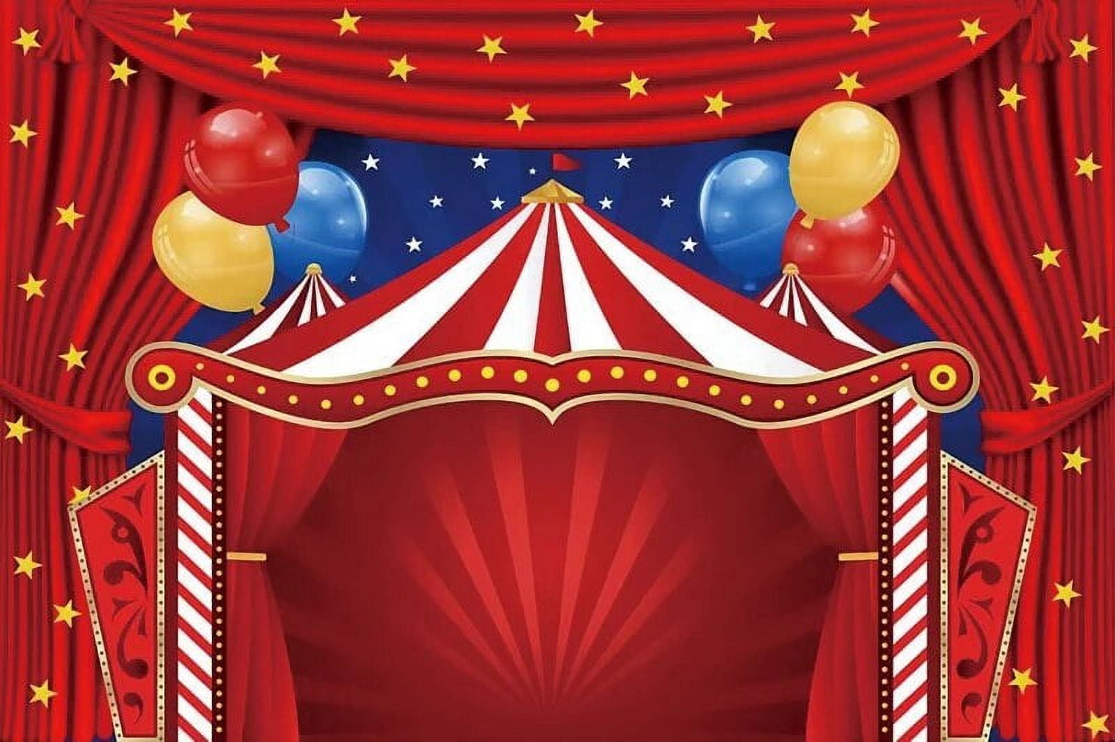 Red Circus Tent Birthday Photography Backdrop Carnival Night Theme ...