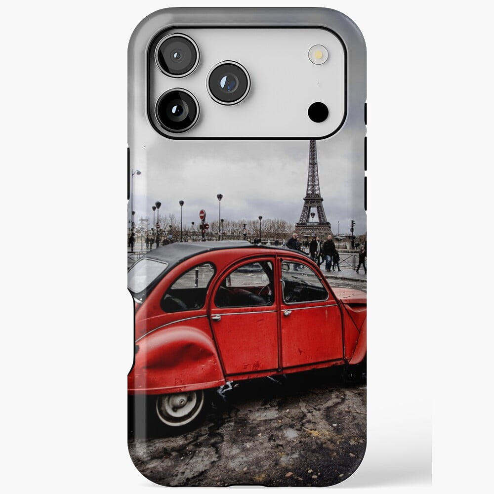 Red Citroen Paris Retro Artwork For iPhone 11-17 Pro Max Phone Tough ...