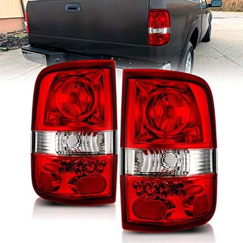 Red/Clear Euro Tail Lights for Ford F-150 - Passenger and Driver Side ...