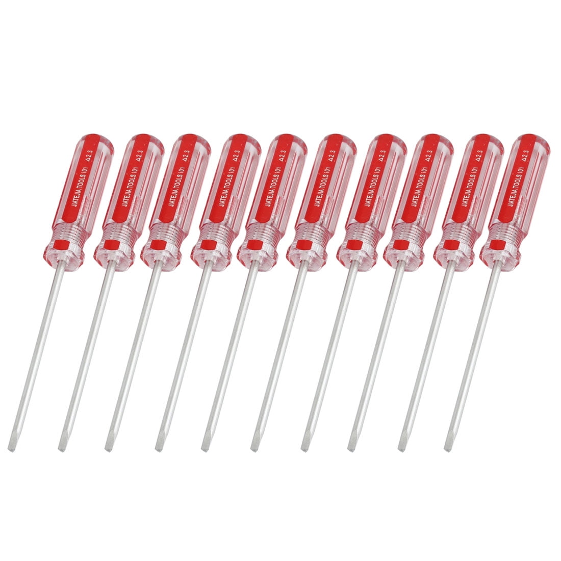 Red Clear Handle 2.3mm Magnetic Tip 75mm Shaft Triangle Screwdrivers 10 ...