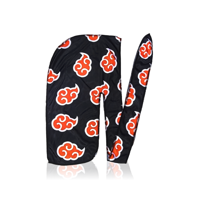 Red Cloud Silky Anime Durag with Long Wide Tails and Quadruple ...