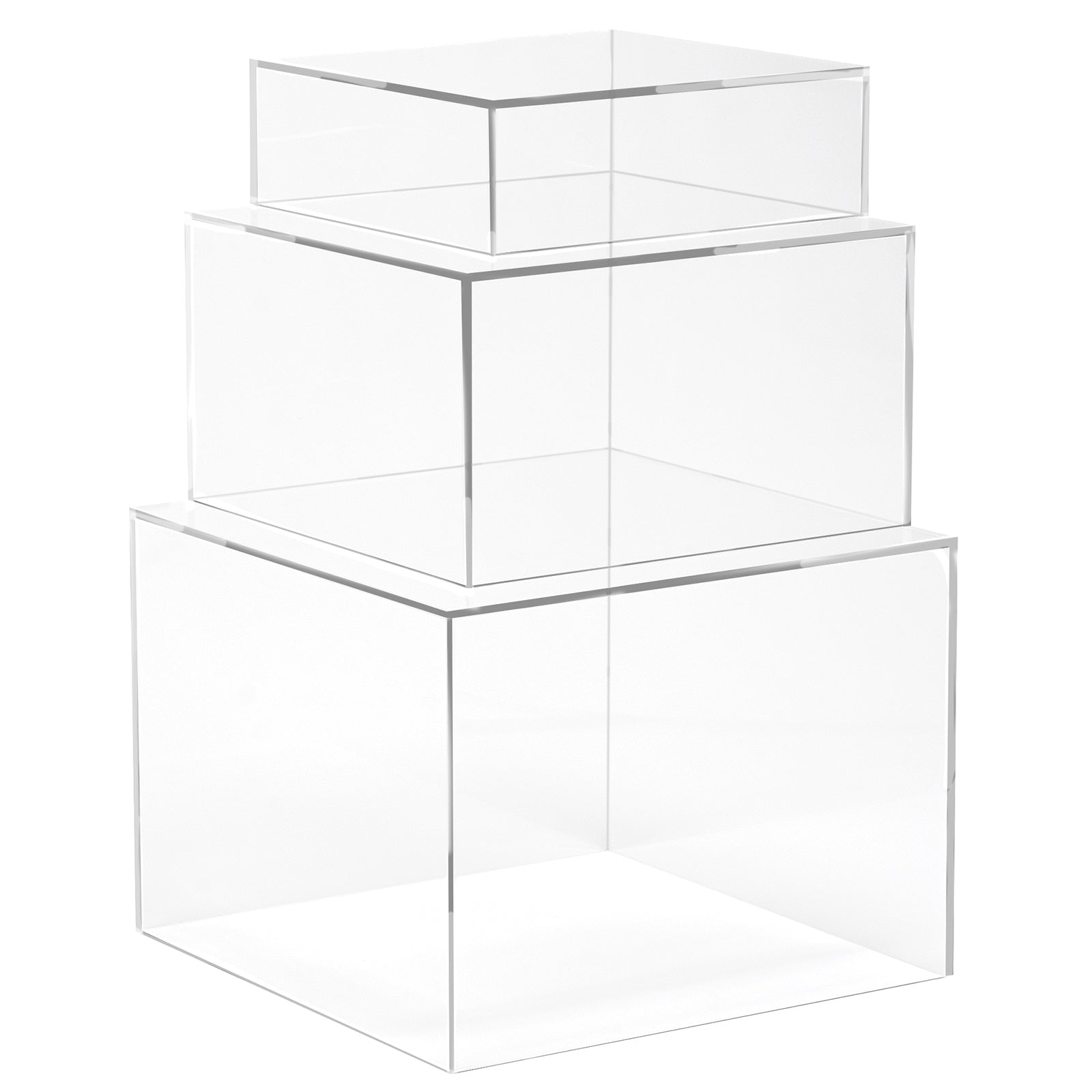 Red Co. Set of 3 Crystal Clear Acrylic Cube Display Nesting Risers with ...