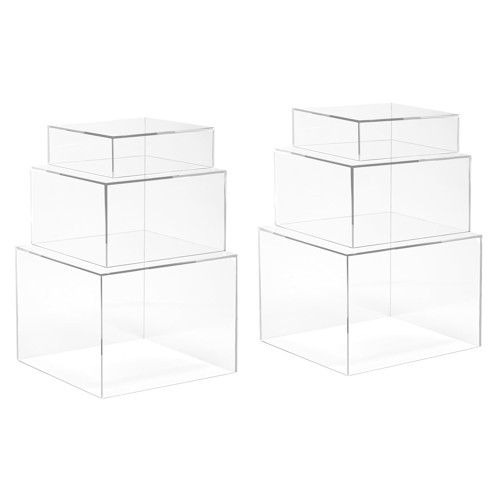 Red Co. Set of 3 Crystal Clear Acrylic Cube Display Nesting Risers with ...