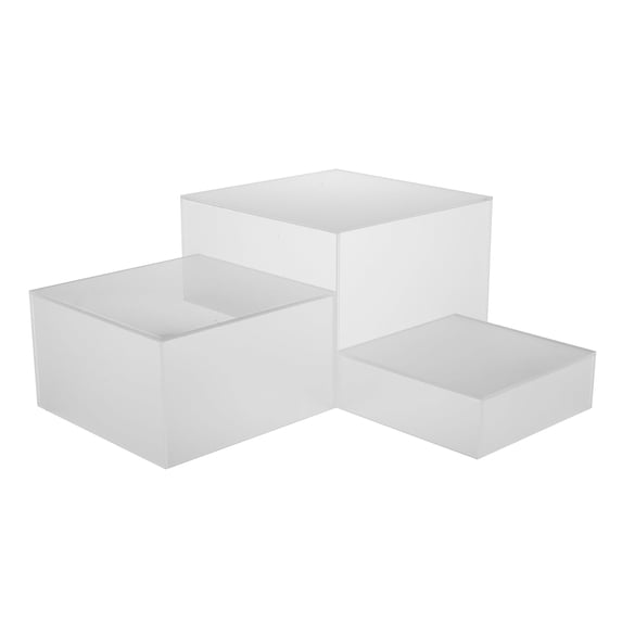 Red Co. Set of 3 Frosted White Acrylic Cube Display Nesting Risers with ...