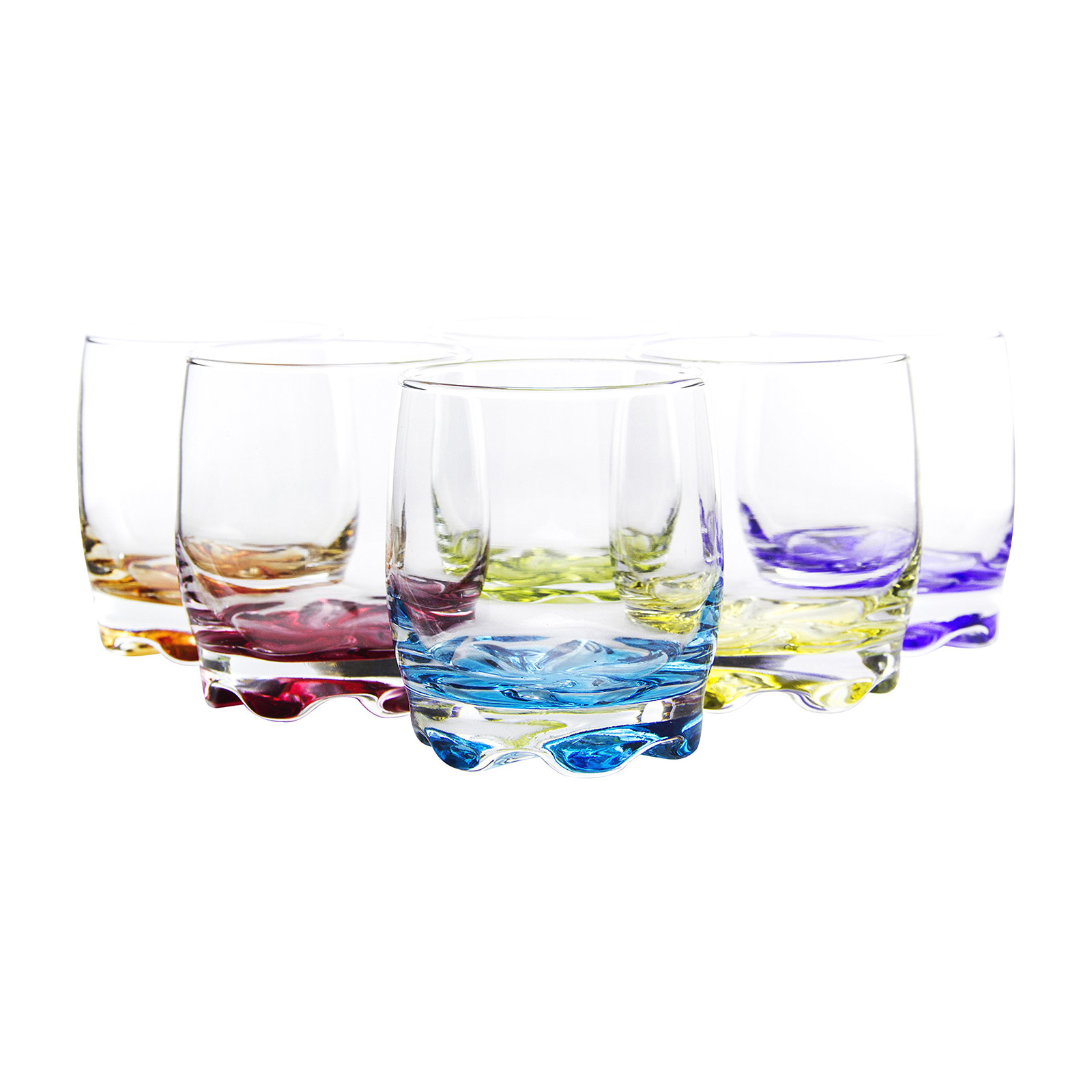 Red Co. Set of 6 Vibrant Splash Water/Beverage Glasses, 9.75 Ounce ...