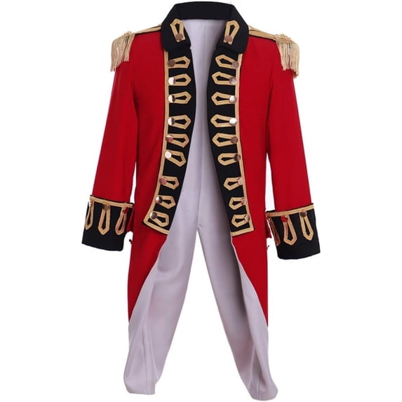Red Coat Officer Tailcoat Uniform Revolutionary War Coat - Walmart.com