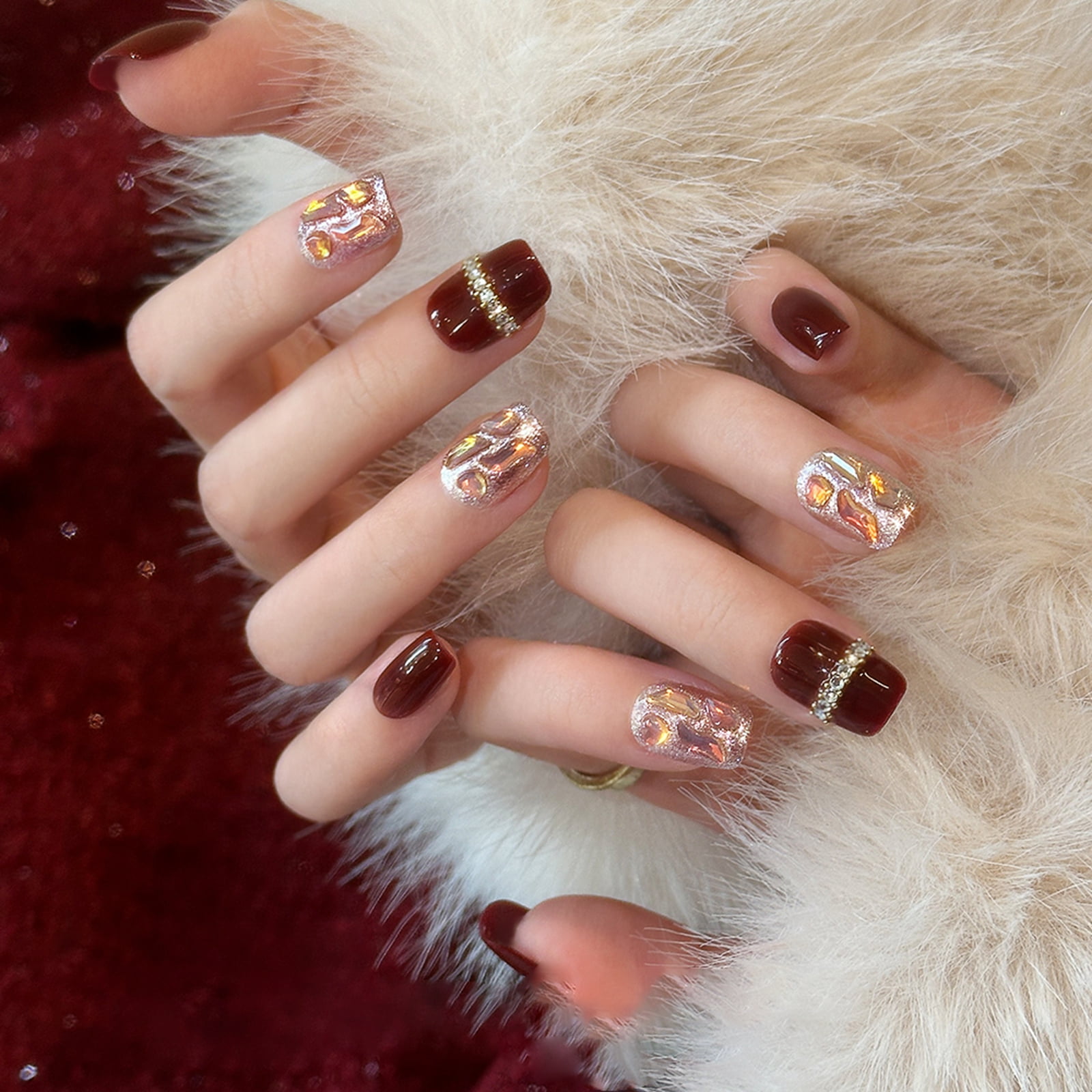 Red Coffin Press on Nails Long Ballerina Fake Nails Glossy Glue on ... Red Coffin Press on Nails Long Ballerina Fake Nails Glossy Glue on ...