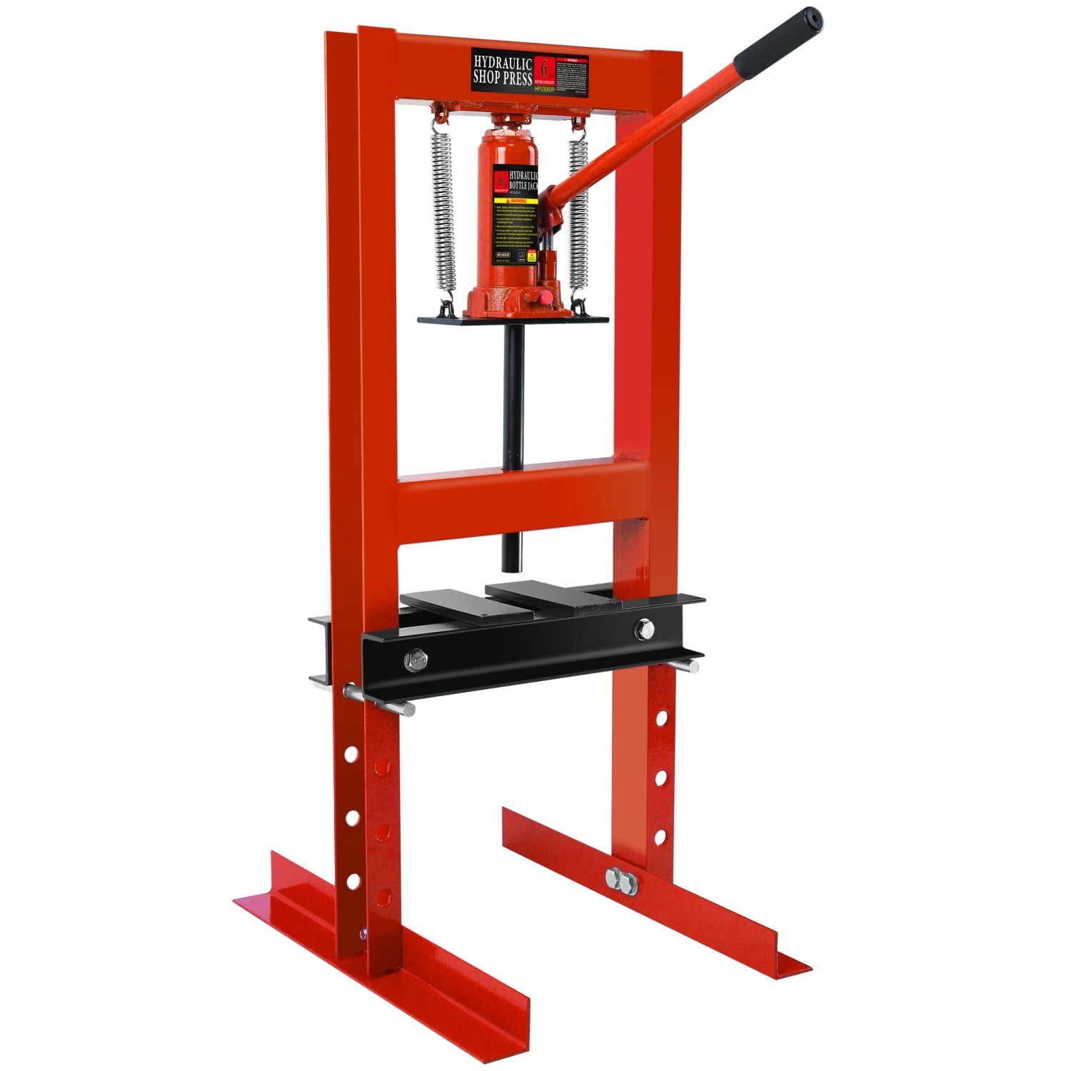 Red Color 6T Adjustable H-Frame Hydraulic Garage Floor Shop Press with ...
