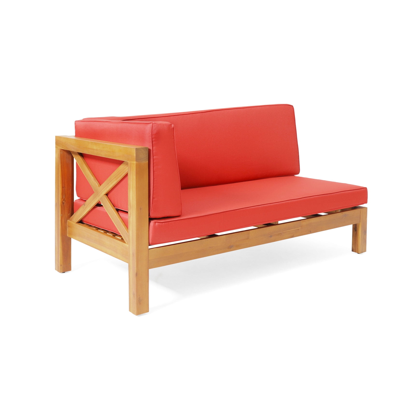 Red Color, Cross-Back Feature / Rustic Outdoor Corner Seating Solution ...