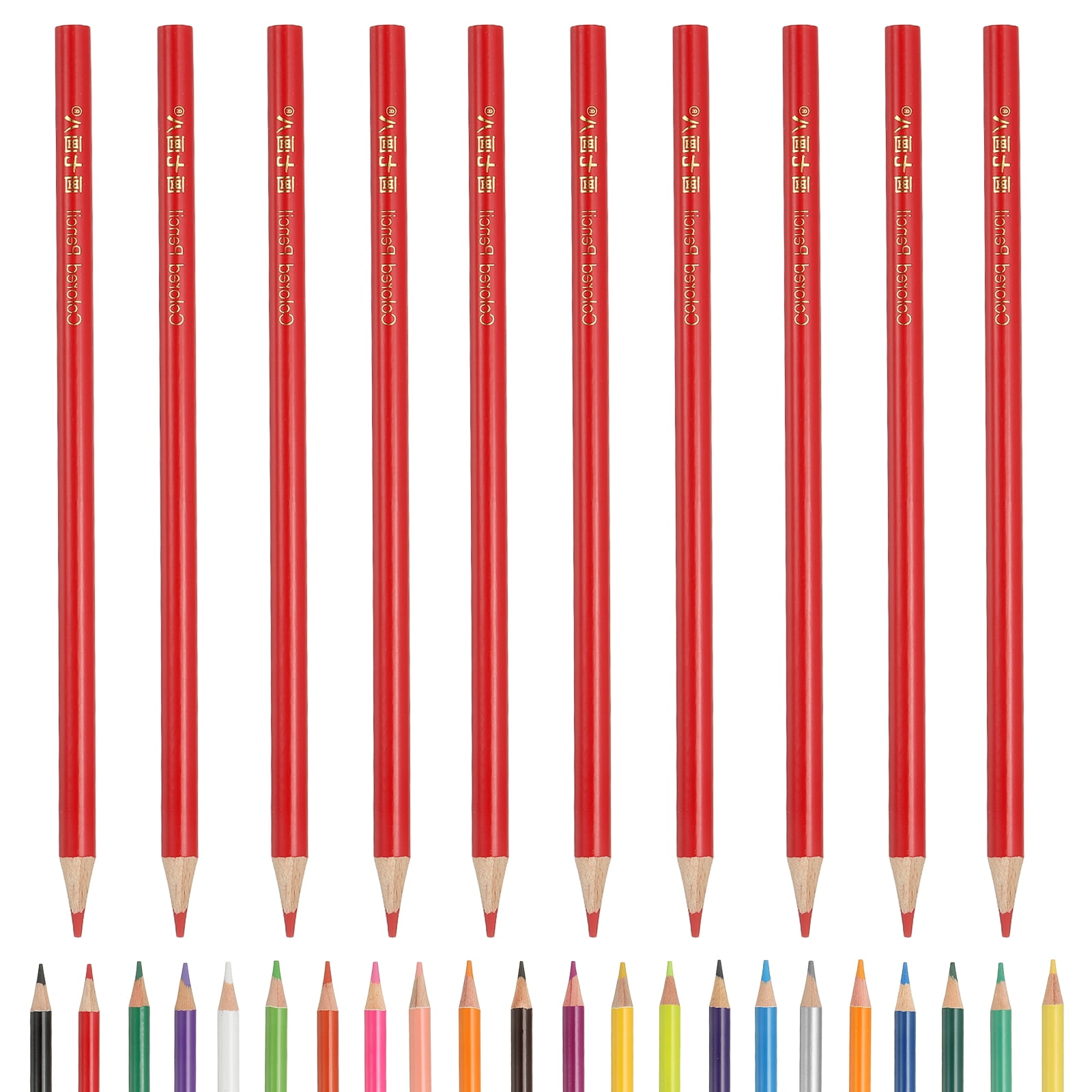Red Color Drawing Pencils for Adult Coloring Books, 10 Pcs - Walmart.com