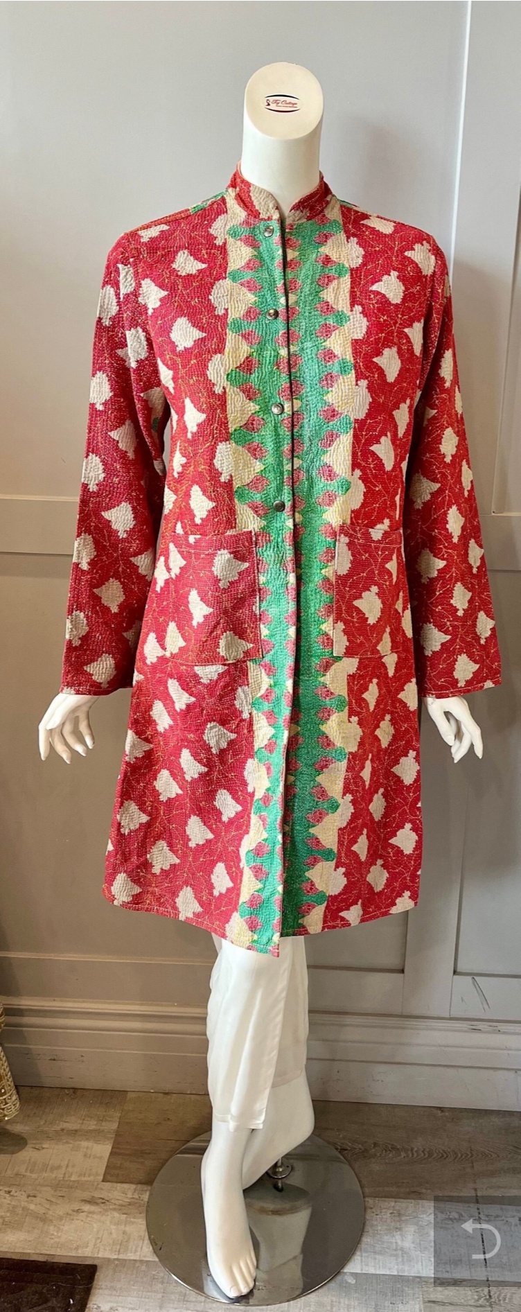 Red Color Kantha Work Jacket - Walmart.com