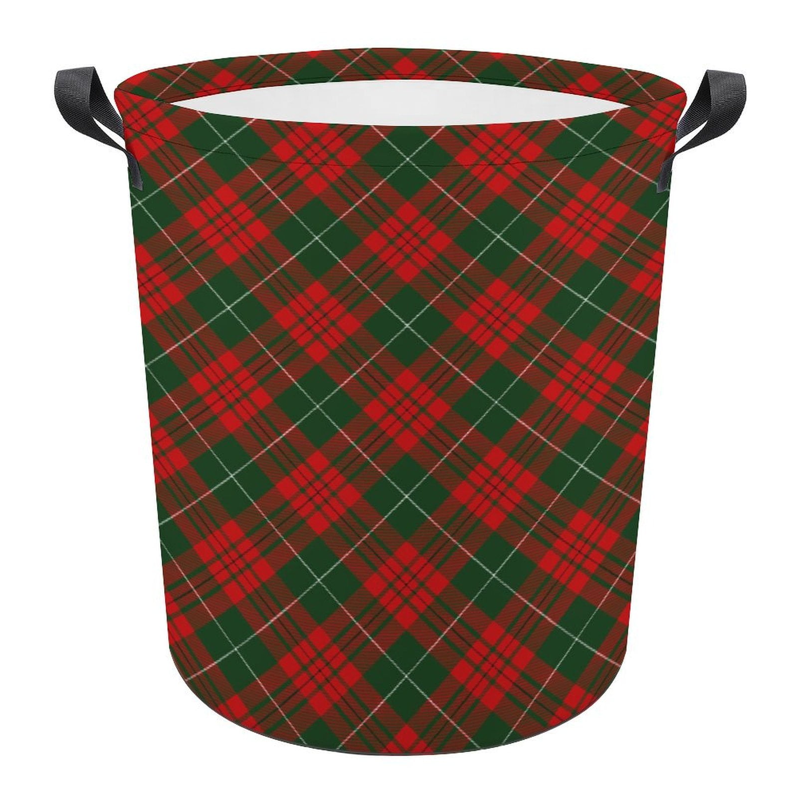 Red Colored Diamond Grid Print Foldable Laundry Basket for Clothes ...