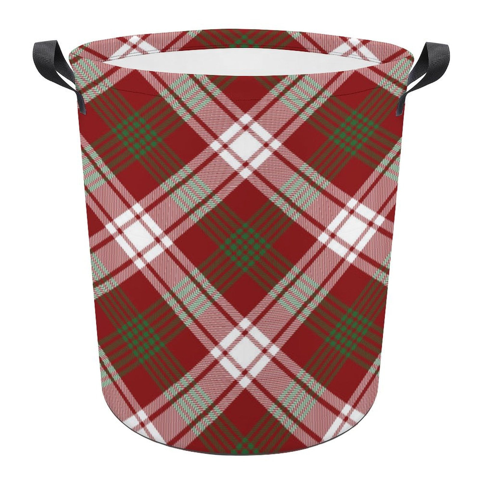 Red Colored Diamond Grid Print Foldable Laundry Basket for Clothes ...