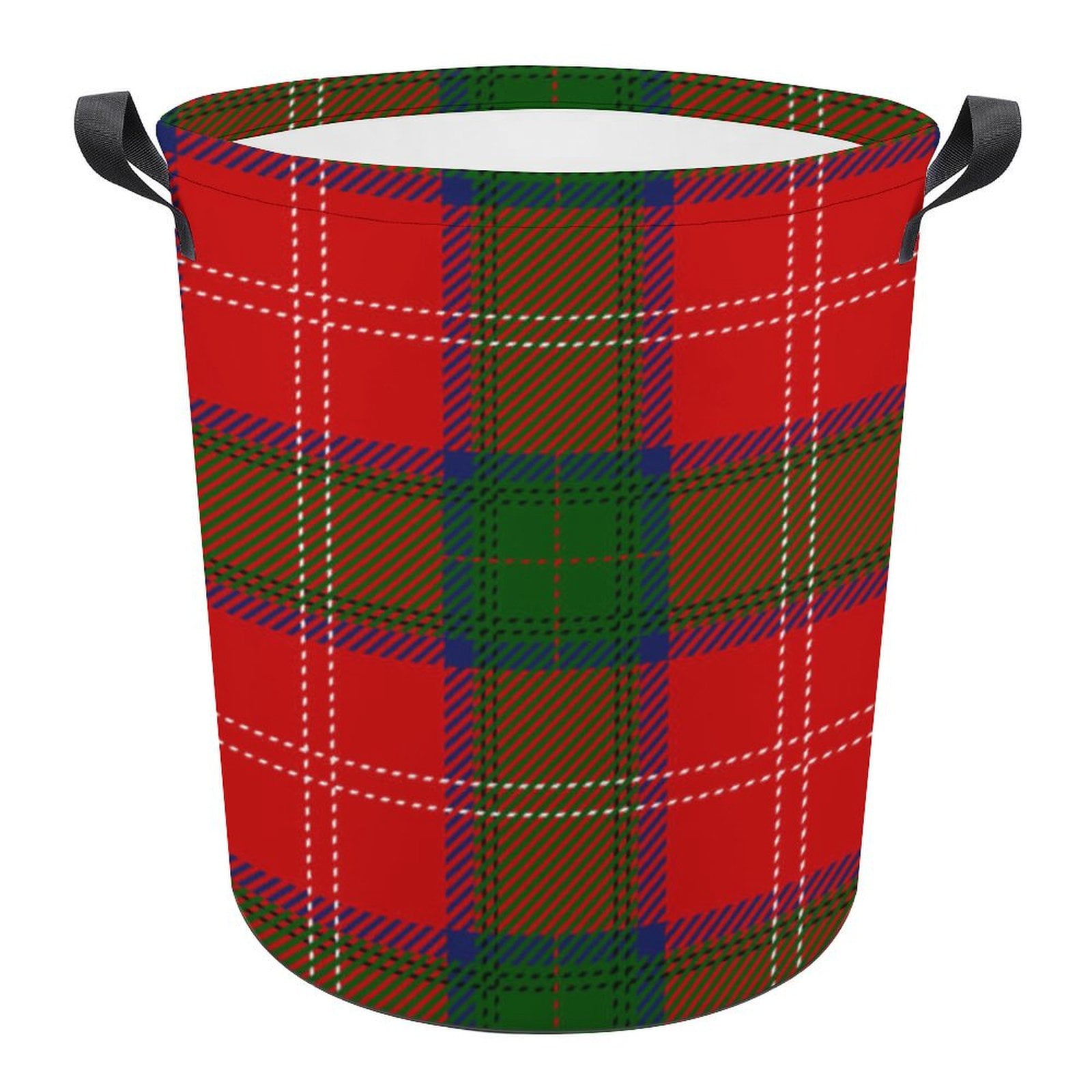 Red Colored Diamond Grid Print Foldable Laundry Basket for Clothes ...