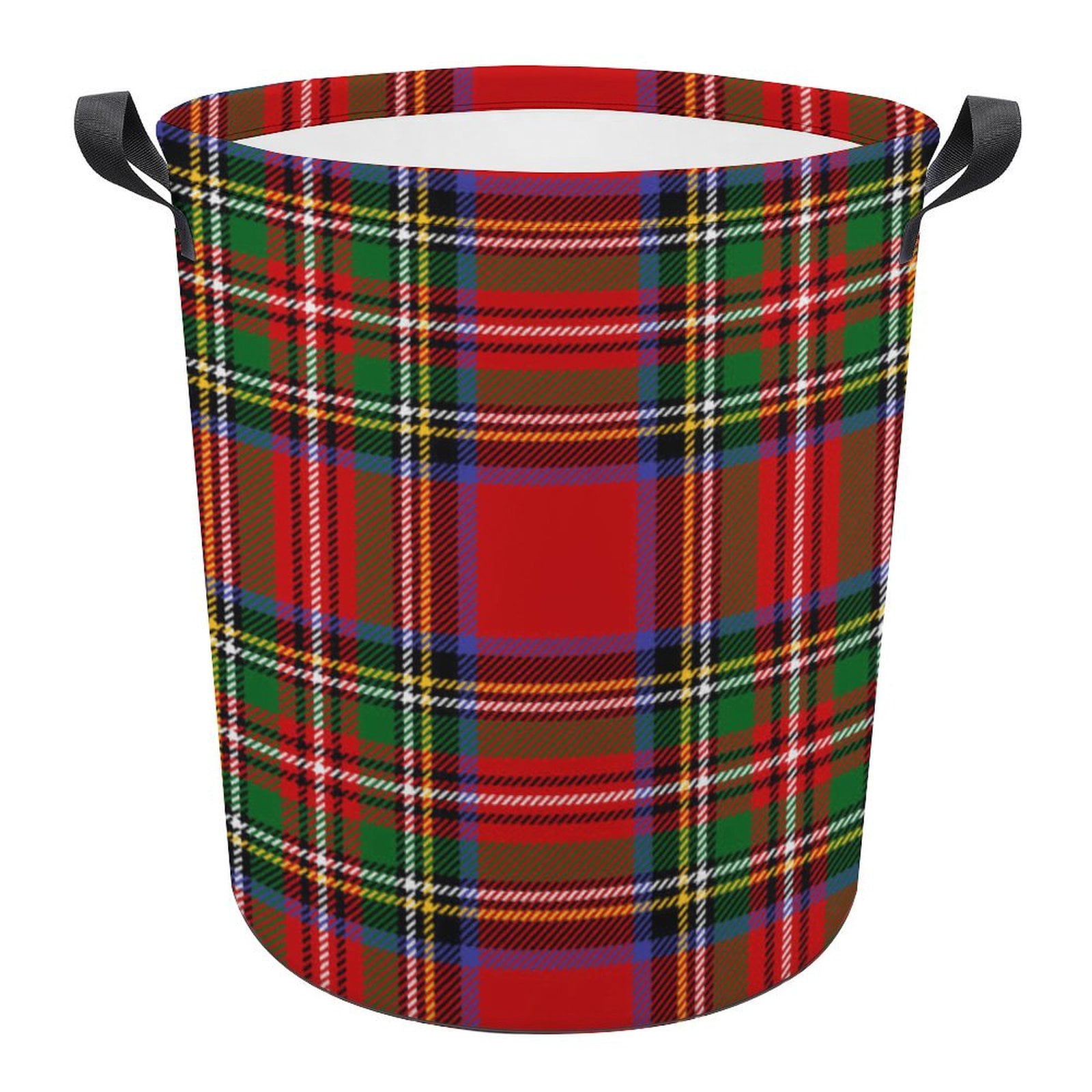 Red Colored Diamond Grid Print Foldable Laundry Basket for Clothes ...