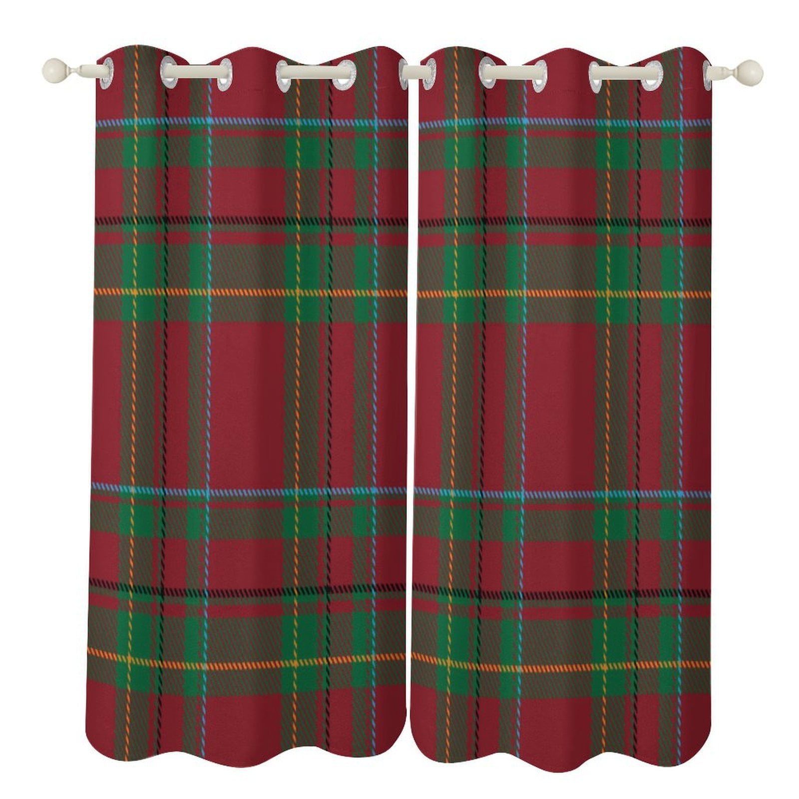 Red Colored Diamond Grid Window Blackout Curtain 3d Printed Blackout ...