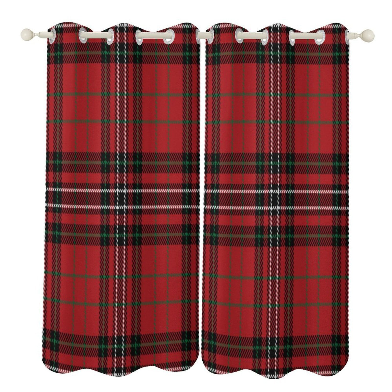 Red Colored Diamond Grid Window Blackout Curtain 3d Printed Blackout ...