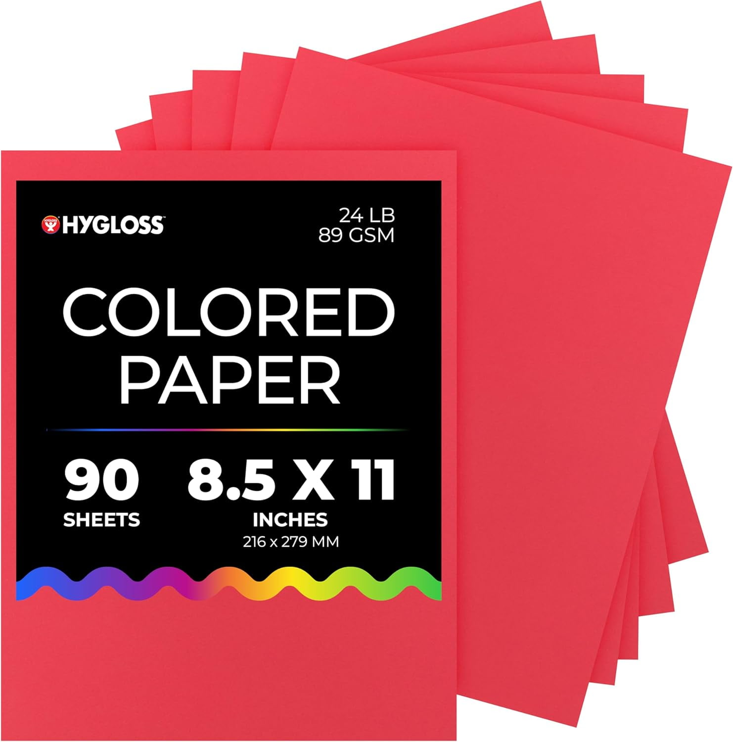 Red Colored Paper - 24 lb, 89 GSM, Fade-Resistant, Acid-Free, 8.5x11 ...