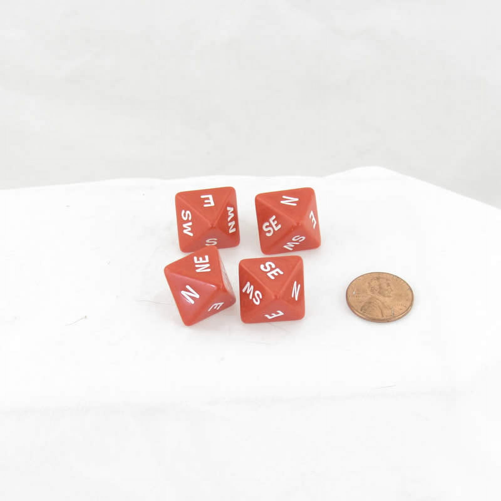 Red Compass Dice with White Markings D8 16mm (5/8in) Pack of 4 ...