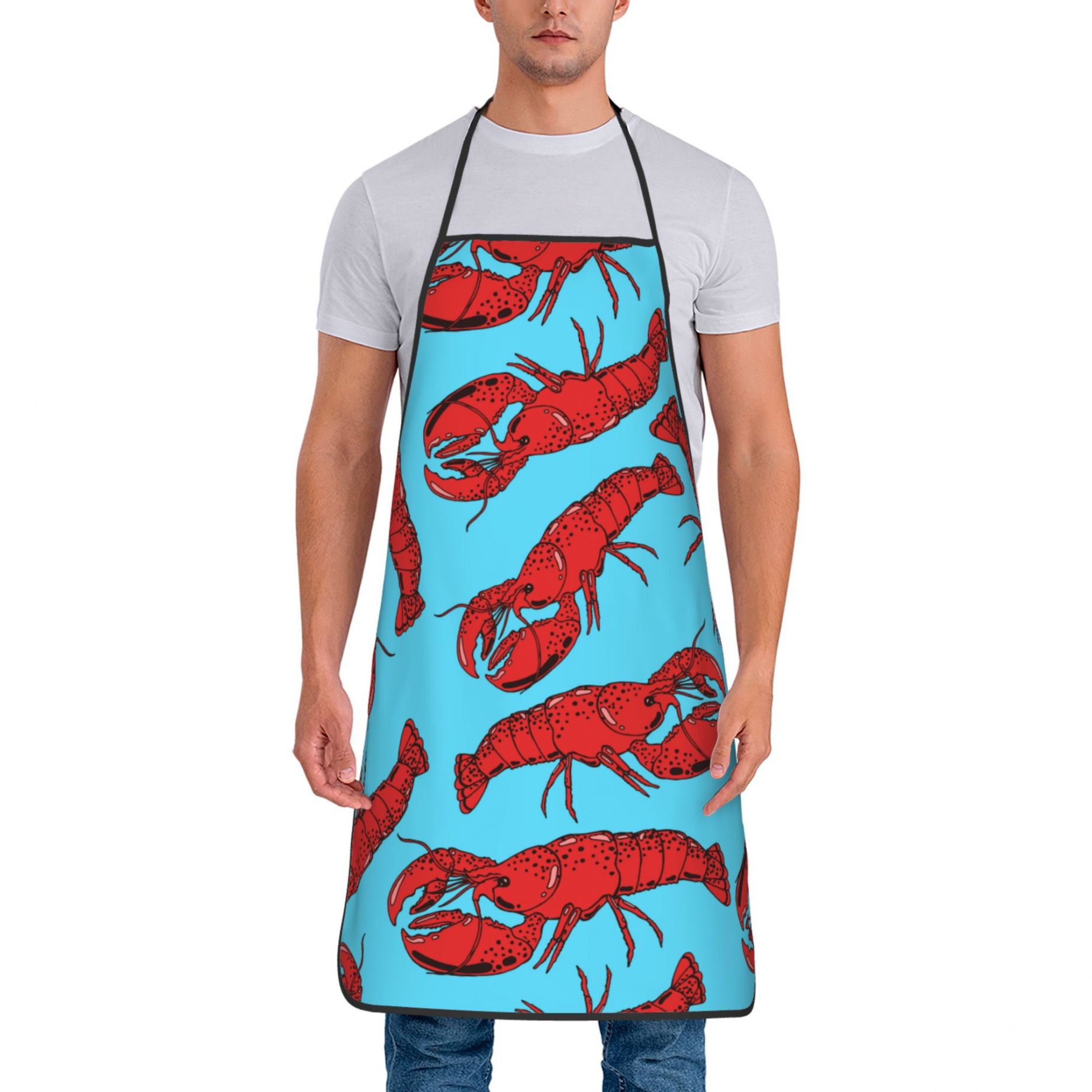 Red Cooked Lobster1 Aprons for Women Men Waterproof Apron Kitchen Chef ...