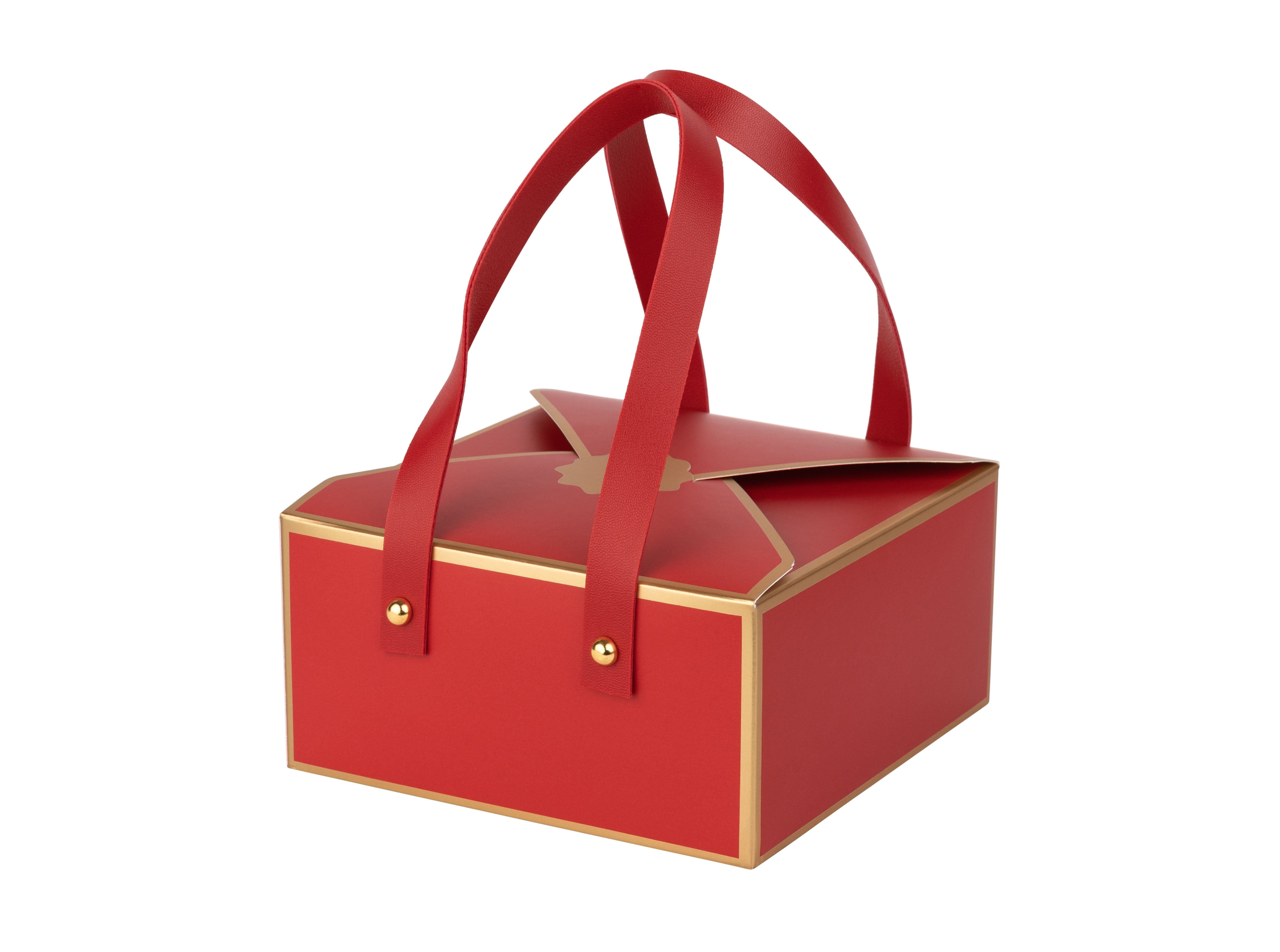 Red Cookie Boxes 8 Pack of Bakery Boxes Gift Boxes with Leather Handles ...