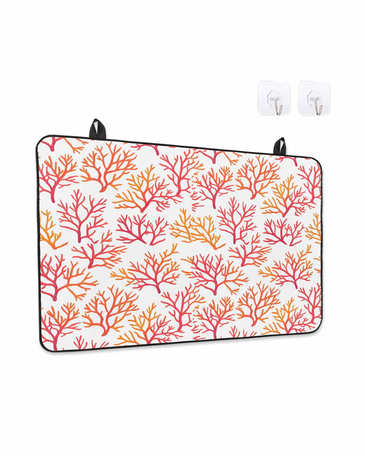 Red Coral Coastal Stove Top Covers for Electric Stove, Kitchen Glass ...