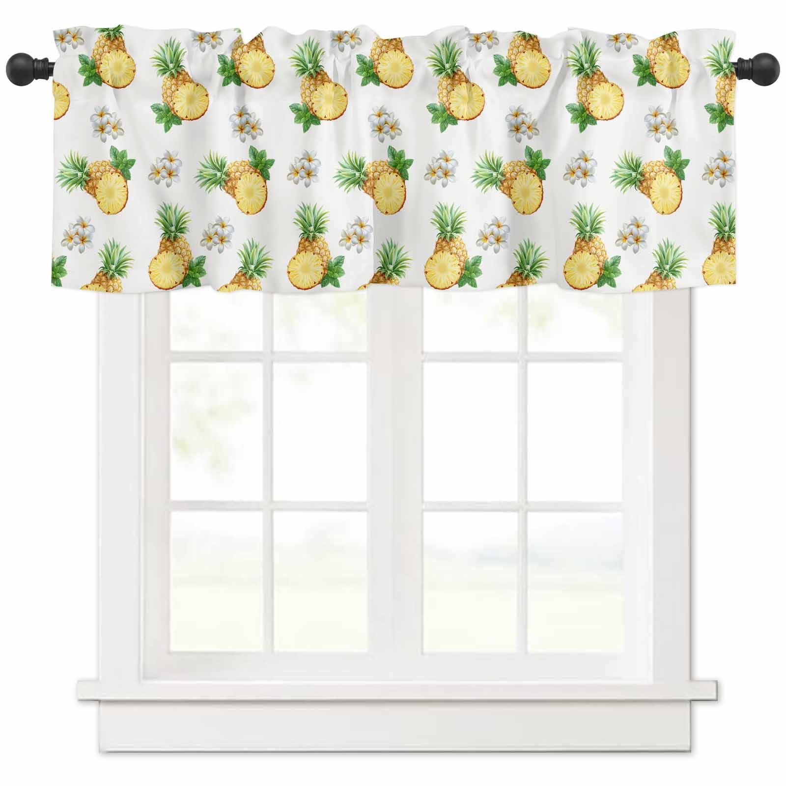 Red Coral Coastal Valances for Windows Farmhouse Kitchen Curtains ...