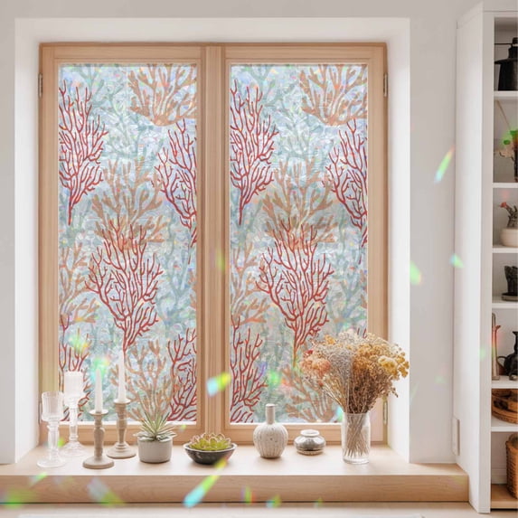 Red Coral Seamless Summer Ocean Window Privacy Film,Decorative Windows ...