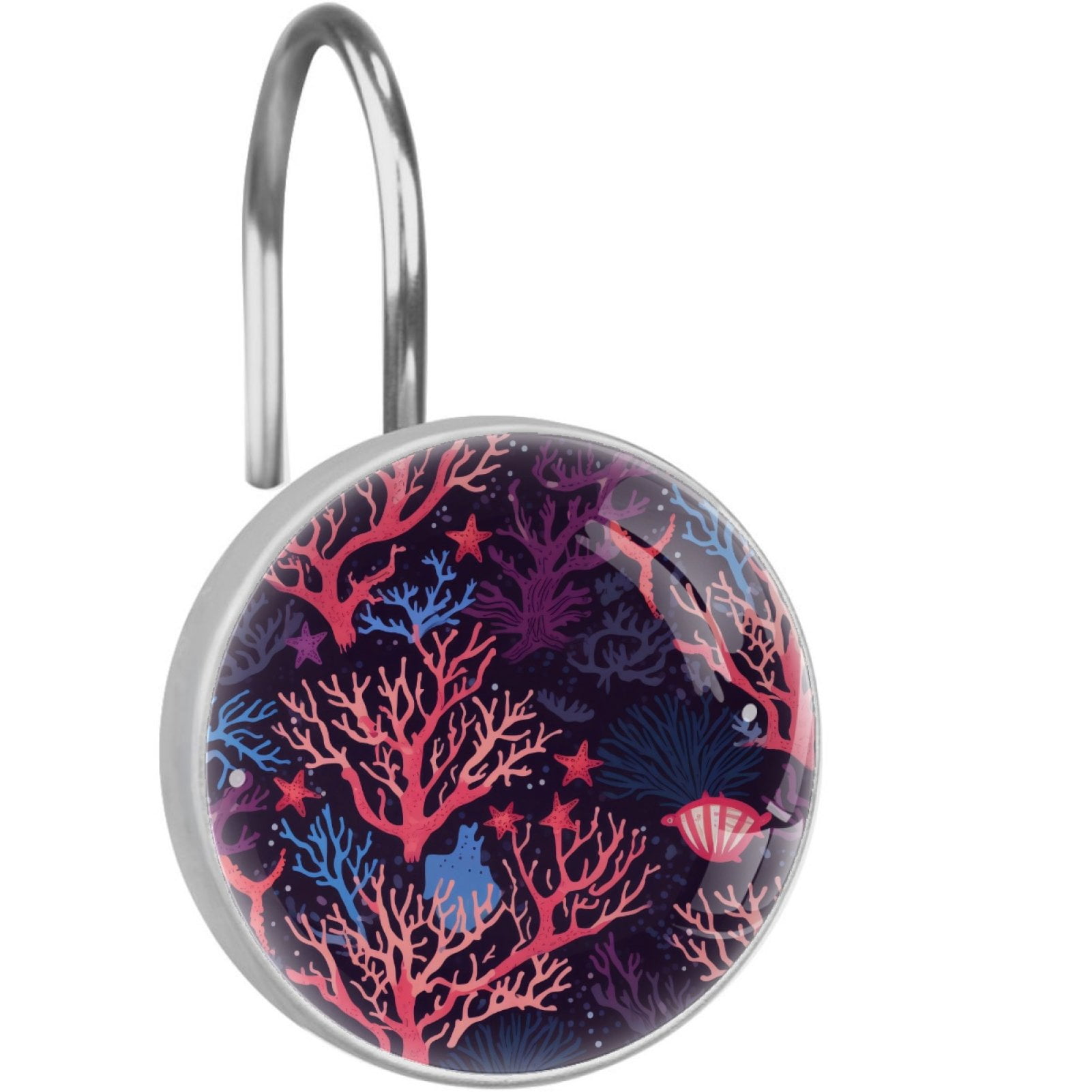 Red Coral Shower Curtain Hooks Rings, Set of 12 Rust Proof Rod Hooks ...