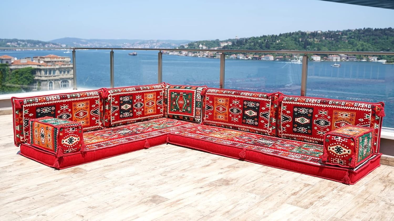 Red Corner Folding Sofa Bed, Arabic Floor Couch, Foldable Couch, Floor ...