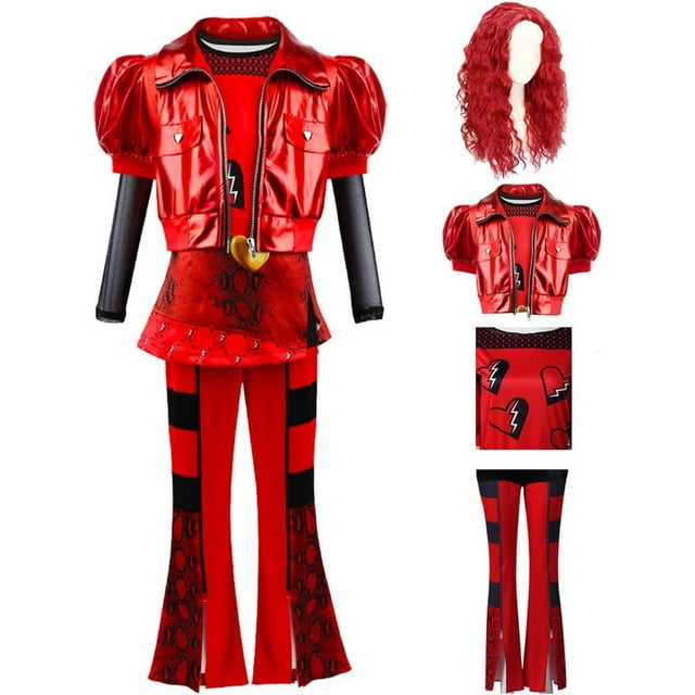 Red Costume for Girls - Rise Red Costume Includes Heart Shirt Jacket ...