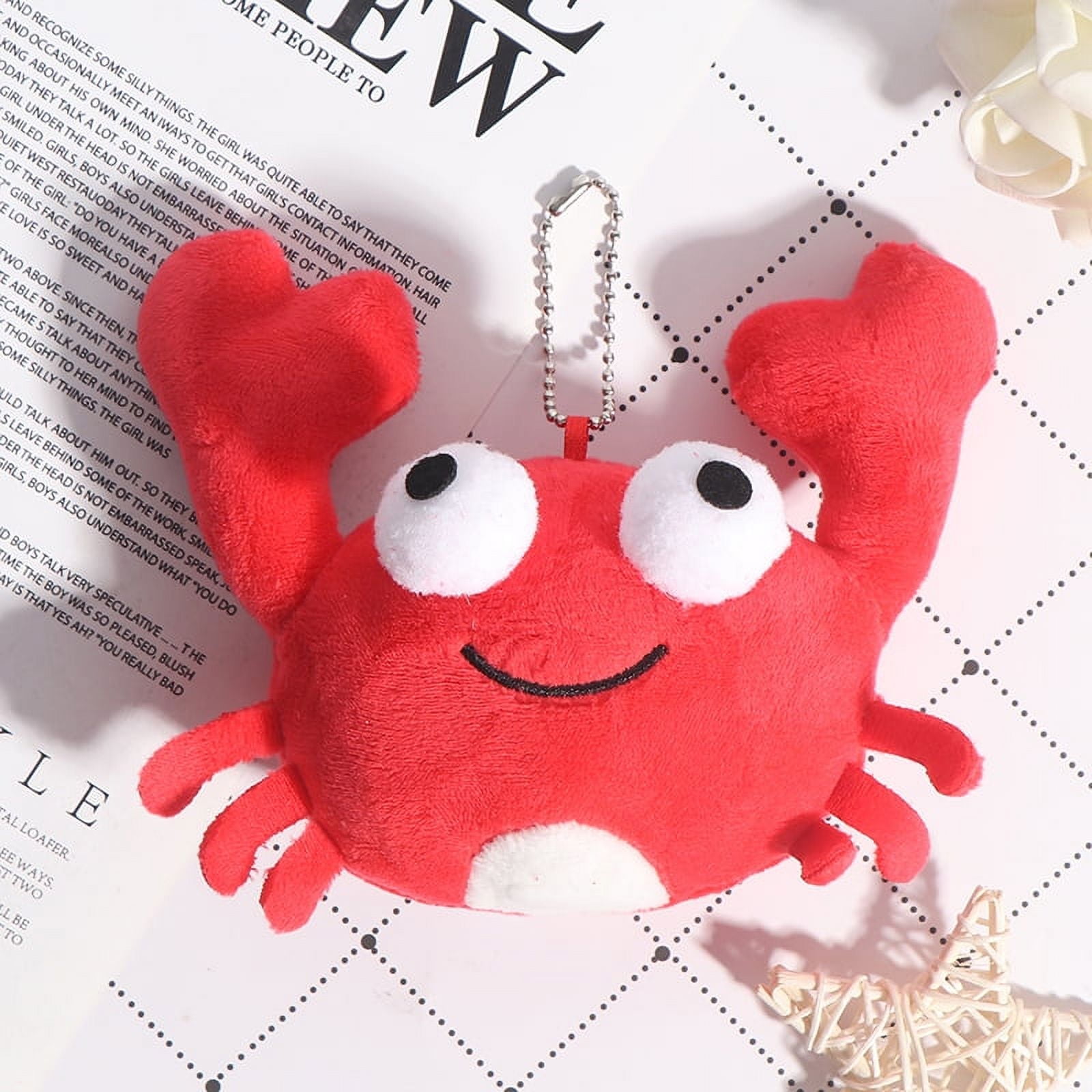 Red Crab Plush Toy Pendant Keychain stuffed Plush Toy cute Animal ...