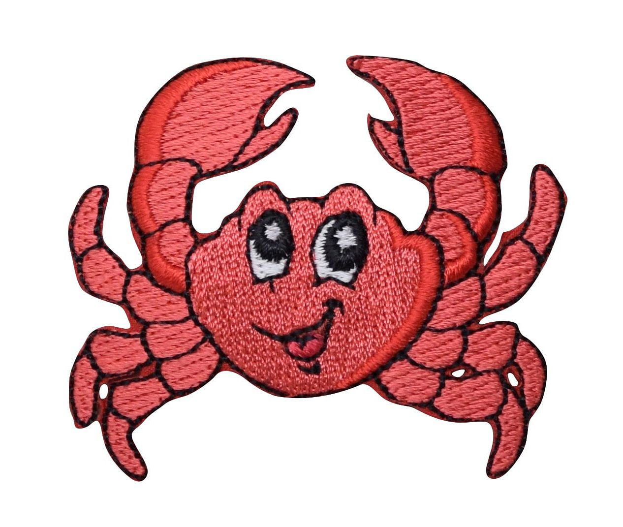 Red Crab - Smiling Face - Childrens - Iron on Applique/Embroidered ...