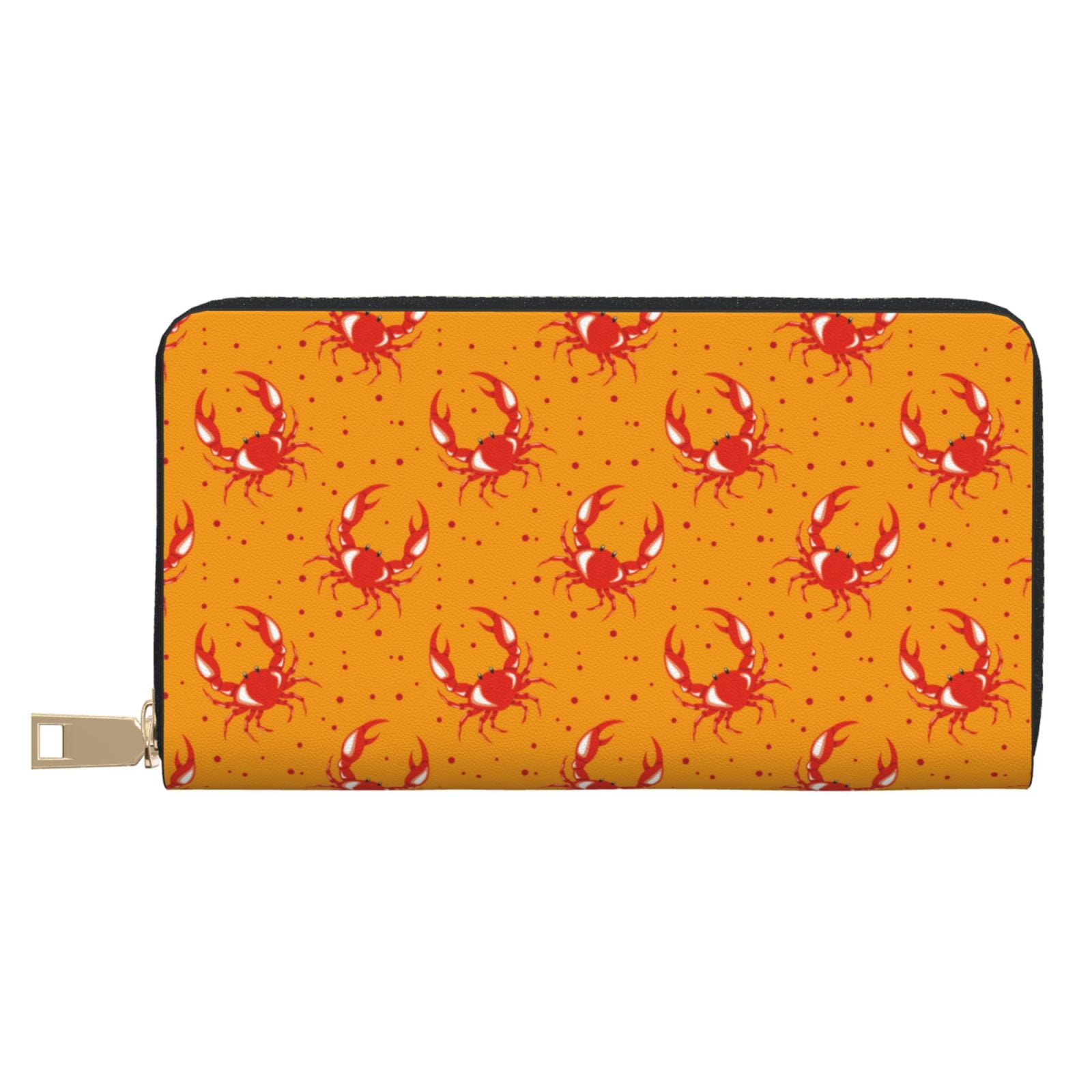 Red Crab Wallet Women, Leather Bifold Multi Card Wallet, Women's ...