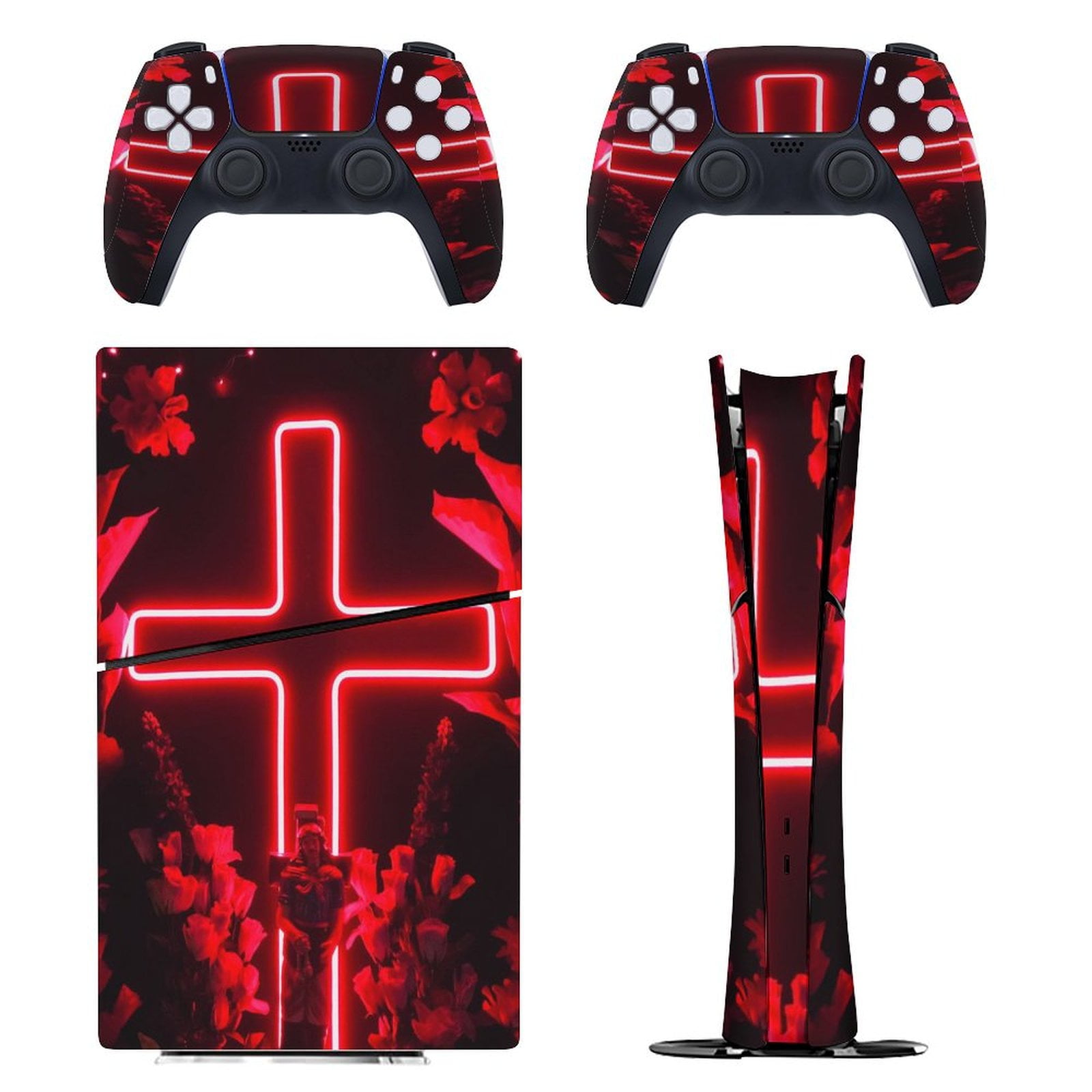 Red, Cross, Faith PS5/PS5 Slim Digital Disc Skin Sticker For Console ...