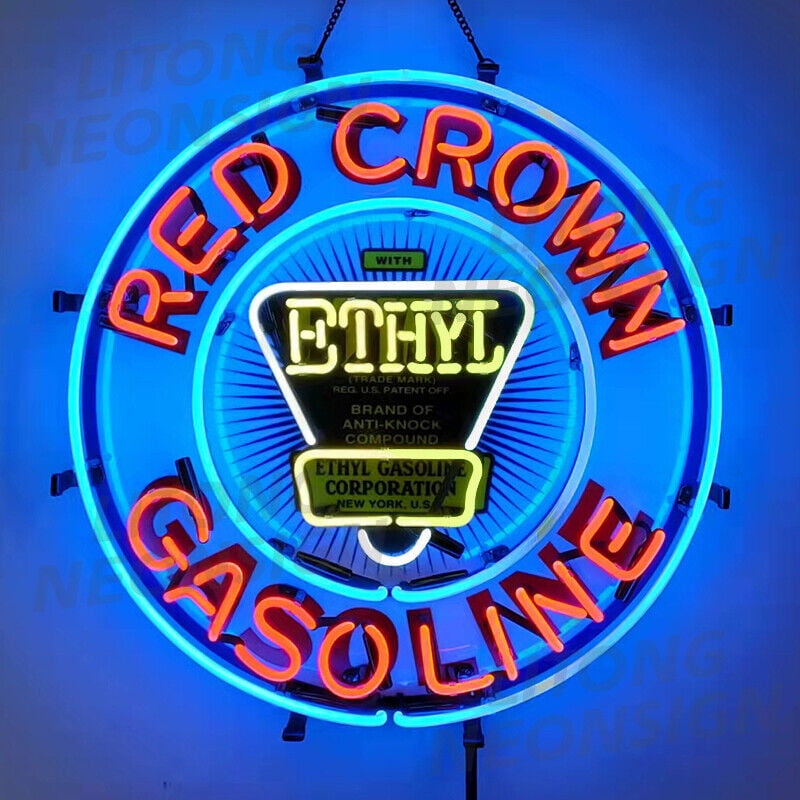 Red Crown Gasoline Gas Neon Sign For Gas Station Store Garage Wall ...