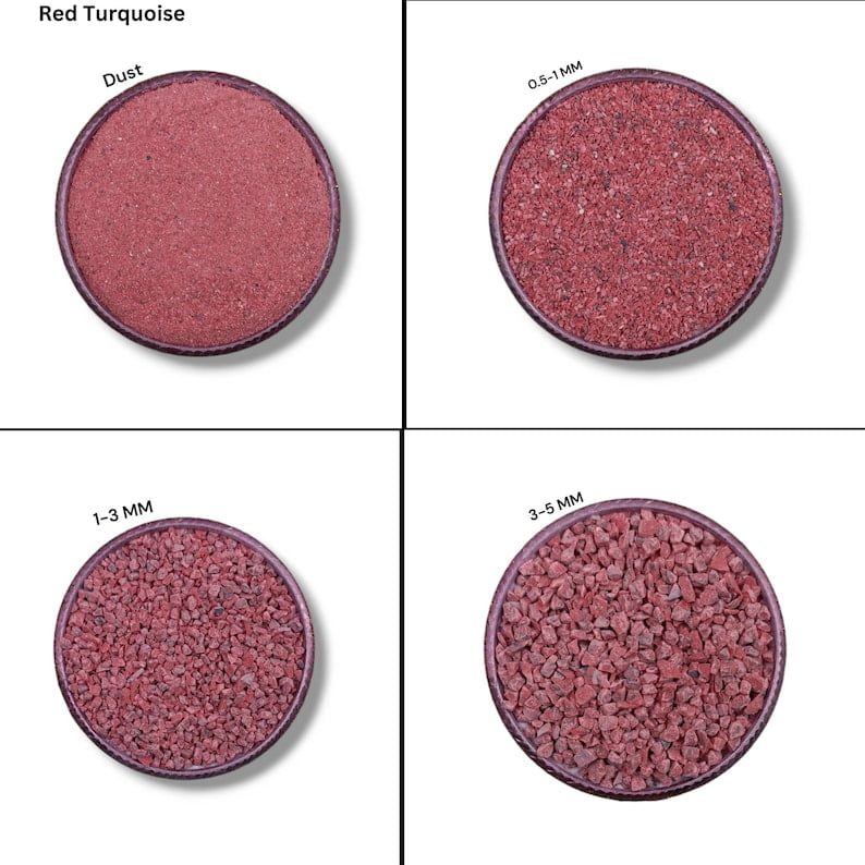Red Crushed Turquoise Gemstone Powder – Coarse Healing Stone Inlay for ...