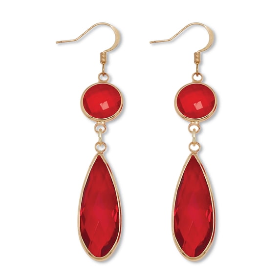 Red Crystal Goldtone Drop Earrings - Walmart.com