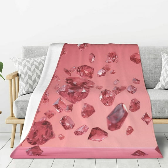 Red Crystal Lightweight Plush Fuzzy Cozy Soft Blankets 60"X50 ...
