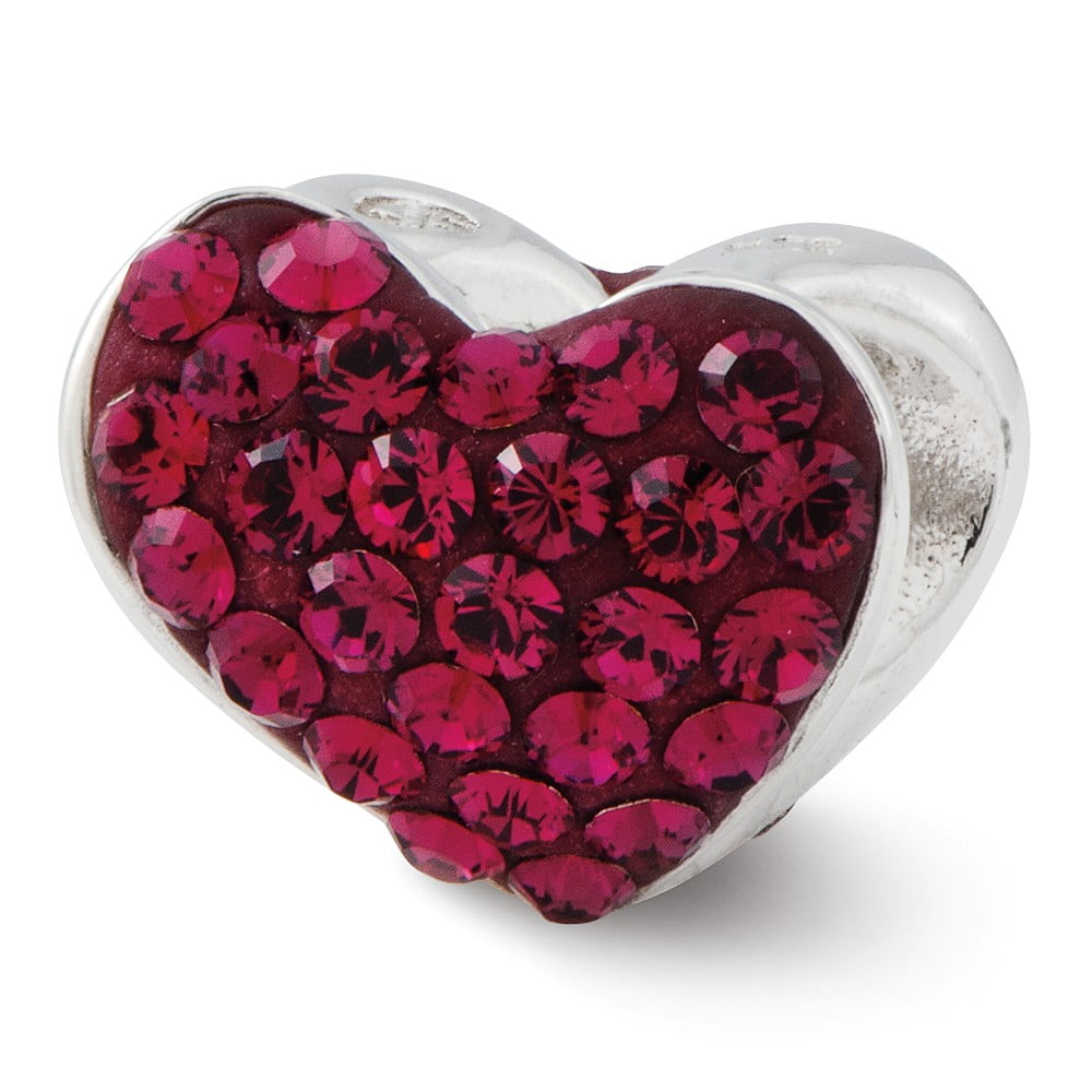 Red Crystals from Swarovski Heart Charm .925 Sterling Silver Reflection ...