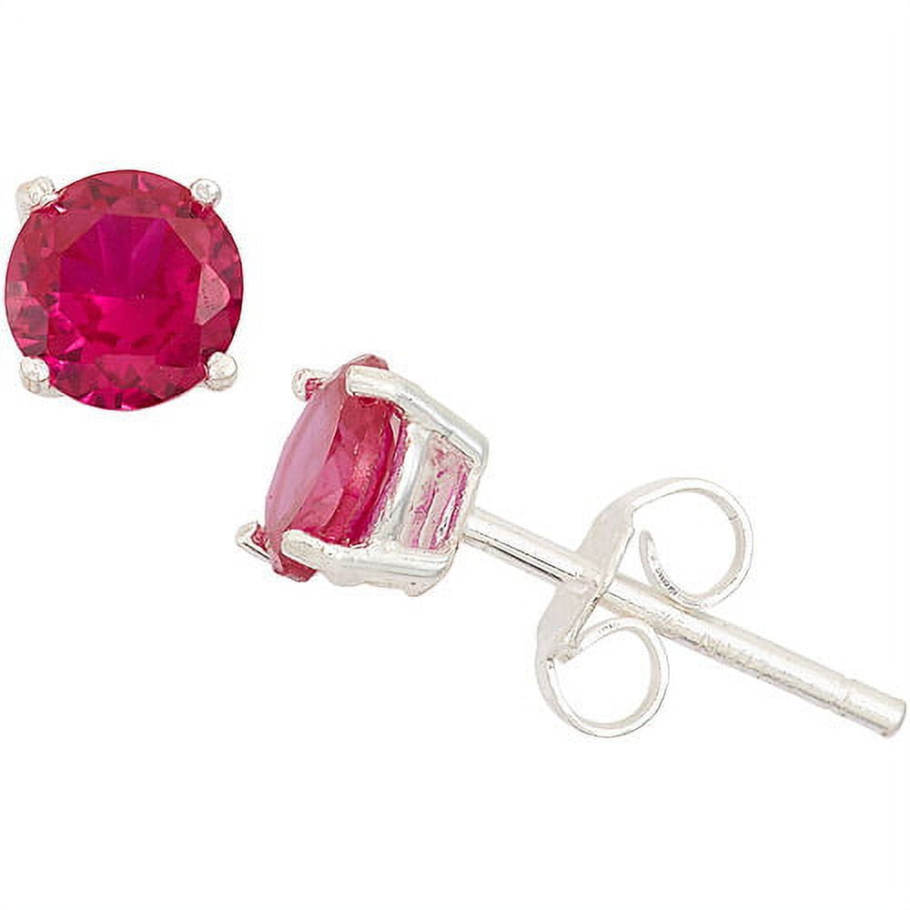 Red Cubic Zirconia Sterling Silver 5mm S - Walmart.com